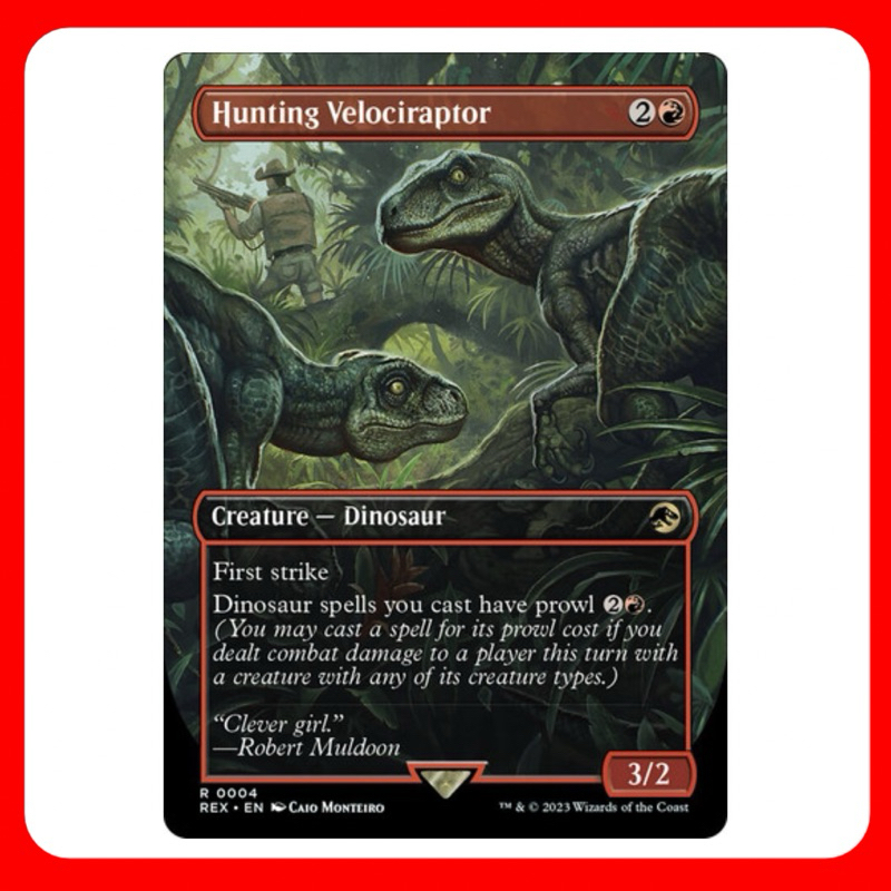 [MTG] Hunting Velociraptor [REX] [RED] [RARE] [NORMAL] [ENG] (การ์ดเม ...