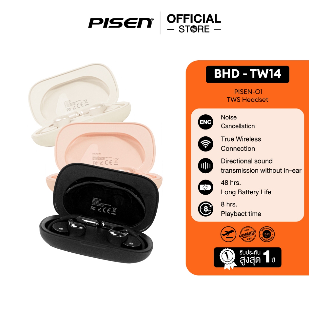 PISEN-O1 หูฟังไร้สาย Wireless Bluetooth Headset | Shopee Thailand