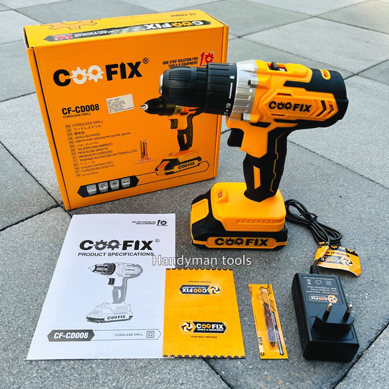 COOFIX สว่าน สว่านไร้สาย สว่านแบตเตอรี่ ขนาด 3 หุน รุ่น CF-CD008 แบตเตอรี่ 20V 1.5Ah แถมดอกไขควง ...