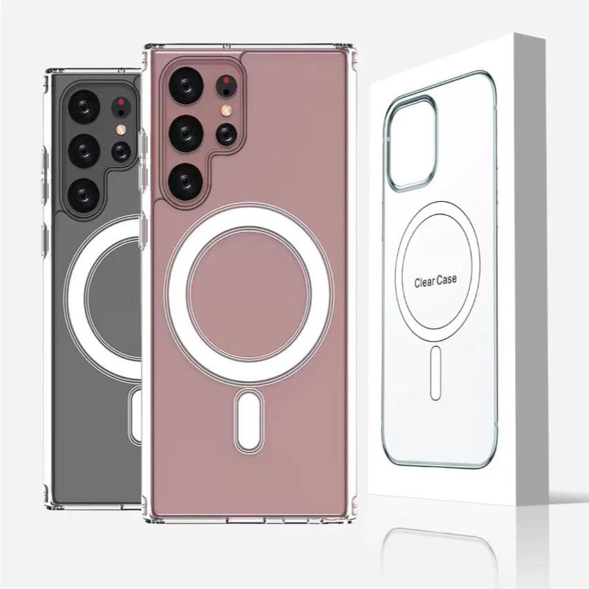 เคส ใส case for Samsung ซัมซุง แม่เหล็ก S21 S22 S23 S24 S25 Plus Fe Ultra Note20 ZFold ZFlip 3 4 ...