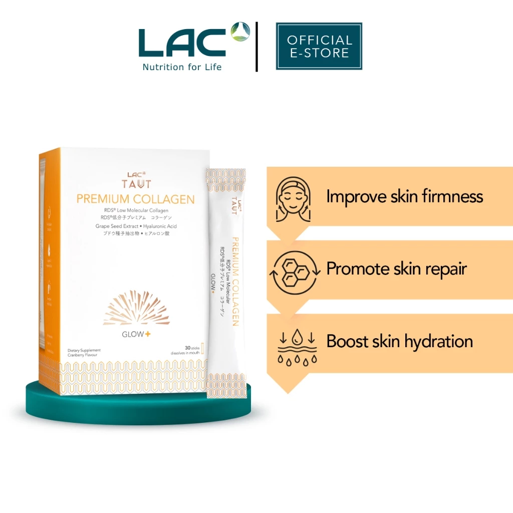 [LAC TAUT] Glow Plus Cranberry Flavor (30 sticks) คอลลาเจนชงดื่ม 30 ...