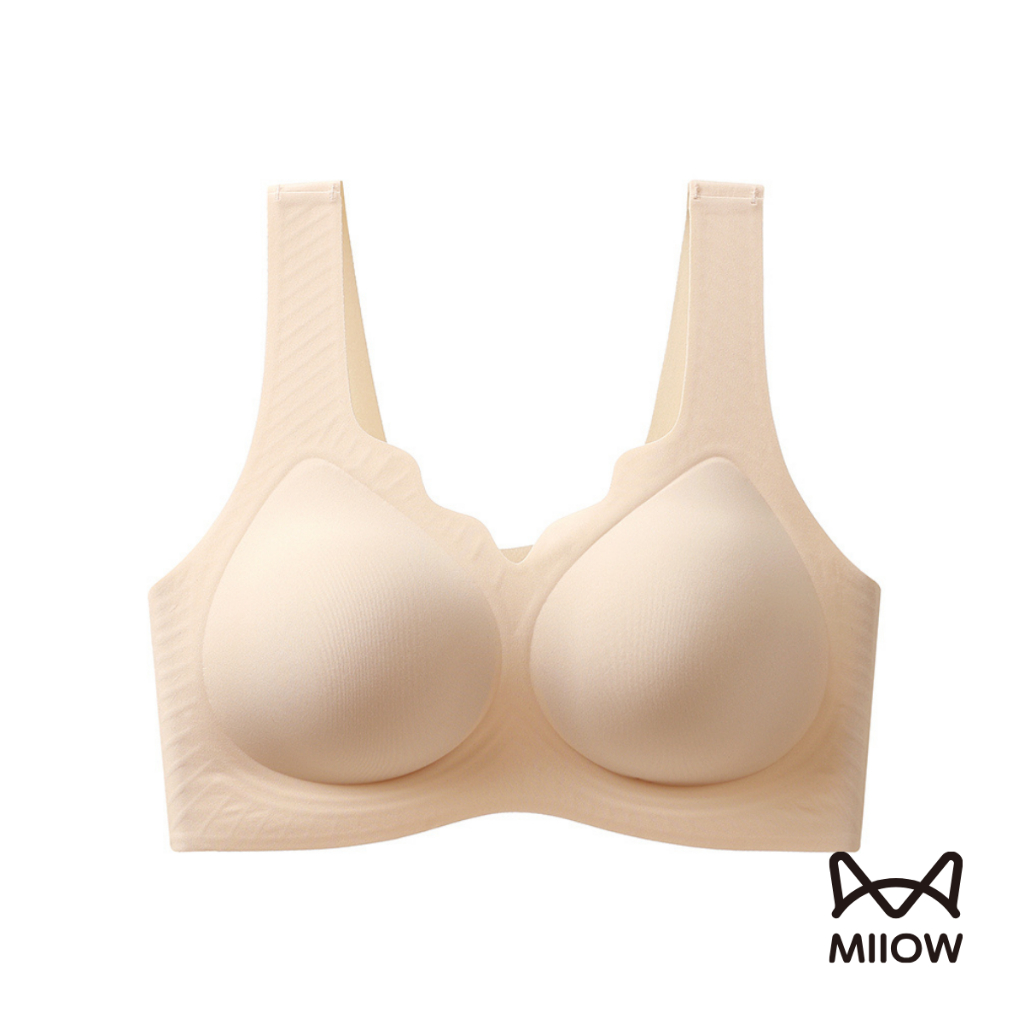 MIIOW บราแบบไร้โครงไร้รอยต่อ ช่วยให้หน้าอกใหญ่ดูเล็กลง สวมใส่สบายและป้องกันการหย่อนคล้อย-ASF231 ...