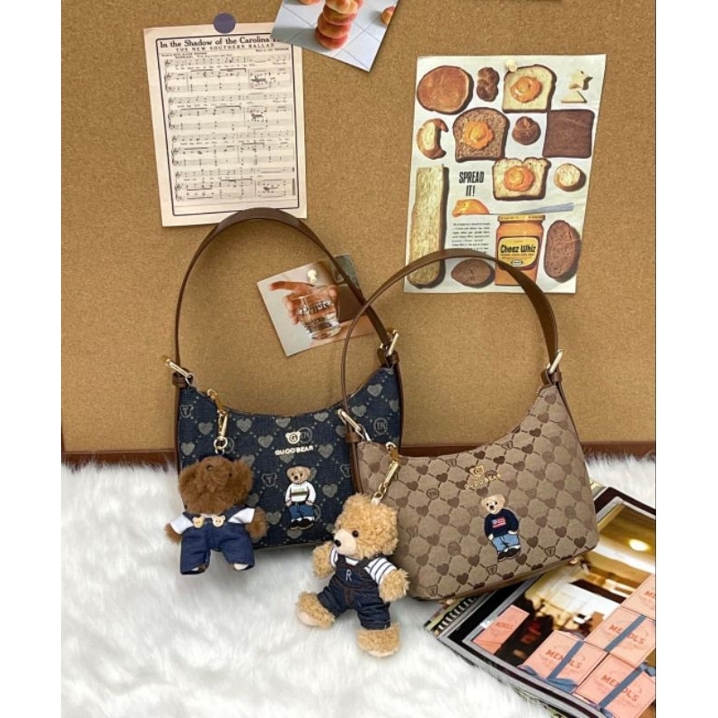 กระเป๋าทรงพอสผ้าทอผสมไหมแท้ GUOO BEAR | Shopee Thailand