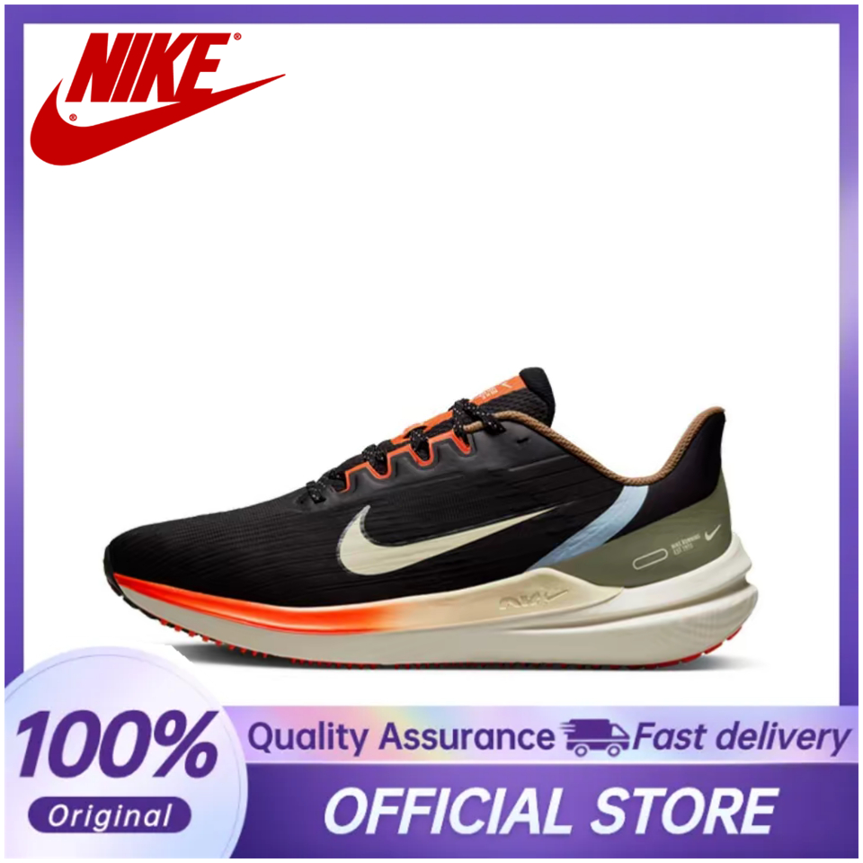 【100%Original】Nike Zoom Winflo 9 Black Orange Low Top Sports Casual For ...