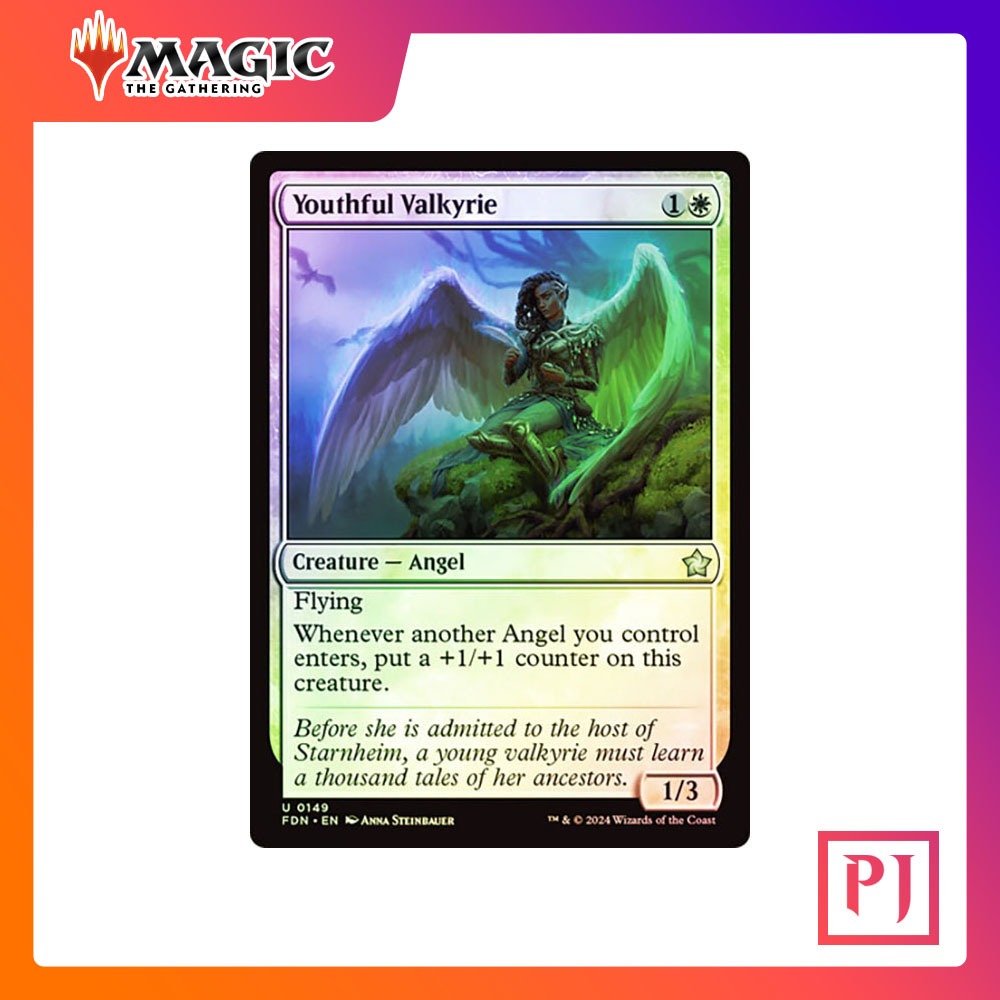 [MTG] Youthful Valkyrie [FDN] [WHITE] [RARE] [FOIL] [ENG] (การ์ดเมจิค ...