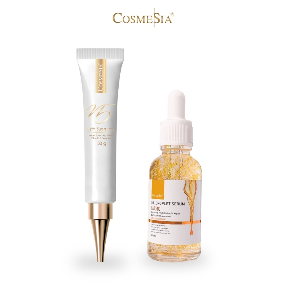 COSMESIA V5 lift Serum + OIL DROPLET SERUM CoQ10 SUPER ANTIOXIDANT #ใช้ ...
