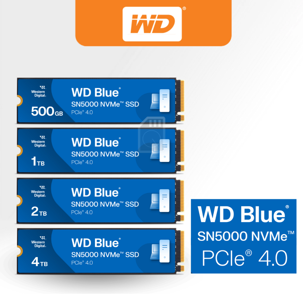 WD Blue SN5000 SSD 2TB ,1TB M.2 2280 NVMe Gen4 Speed Up to 5,150MB/s ,5Y WDS100T4B0E ...