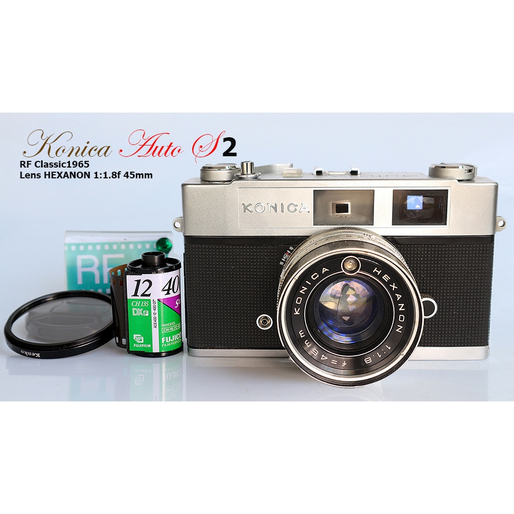 KONICA AUTO S2 EL กล้องฟิล์มโคนิก้า พร้อมเลนส์ความคมชัดสูงระดับ HEXANON 45MM.F1.8 (SN1066970 ...