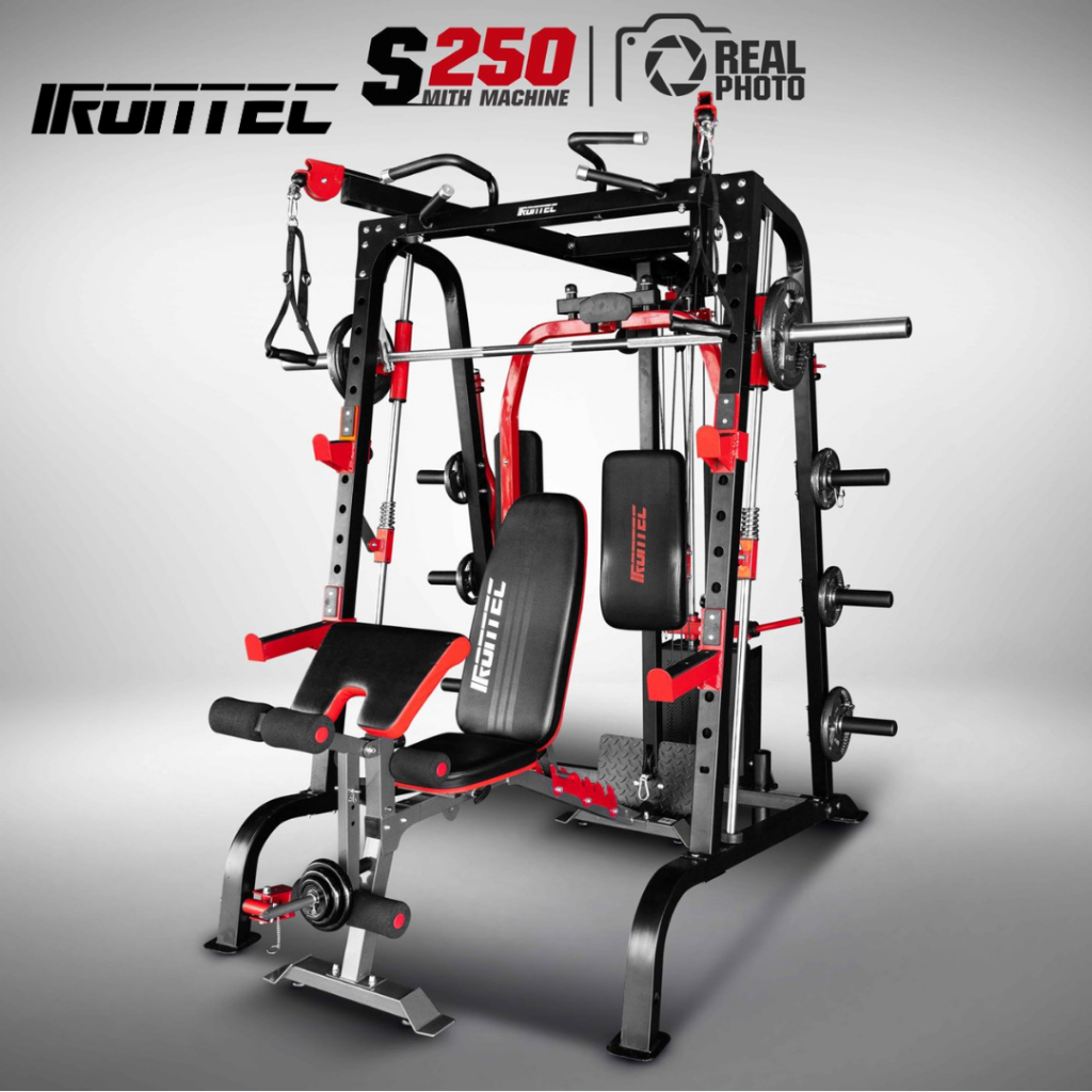 สมิทแมชชีน รุ่น S250 SMITH MACHINE - เครื่องออกกำลังกาย แบรนด์ IRONTEC | Shopee Thailand