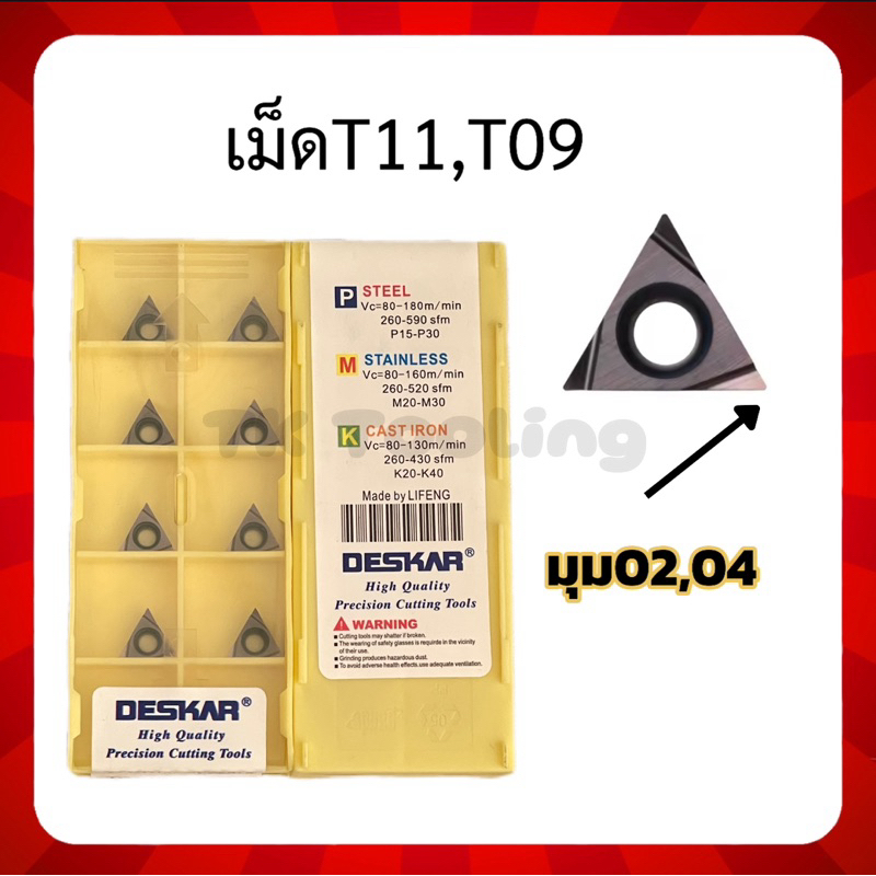 เม็ดมีด Inserts TPGH110304L , TPGH090202L ยี่ห้อDeskar | Shopee Thailand