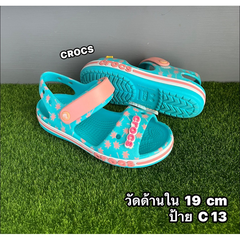 รองเท้าเด็กมือสองสภาพดี มือ 2 ลำลองยางรัดส้น สีฟ้าเขียวมิ้น นิ่ม เบา ...