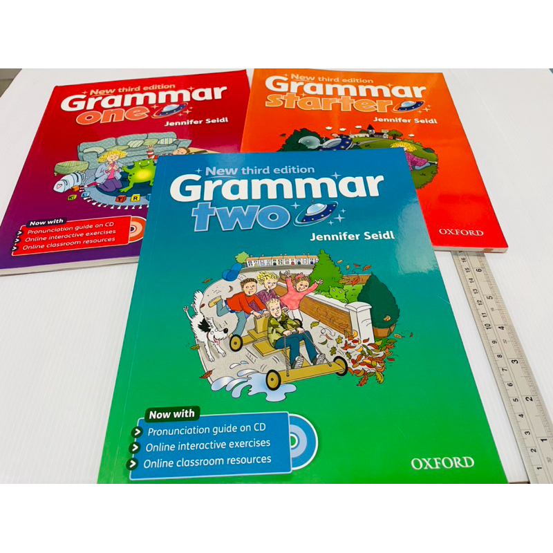 แท้ สภาพดี หนังสือเรียนภาษาอังกฤษ Oxford Grammar Starter Level One Two มี CD ทุกเล่ม เล่มละ 160 ...