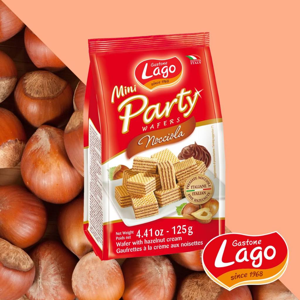 Lago Mini Party Hazelnut Wafer 125g ลาโก้ มินิเวเฟอร์สอดไส้ครีม รสเฮเซล ...