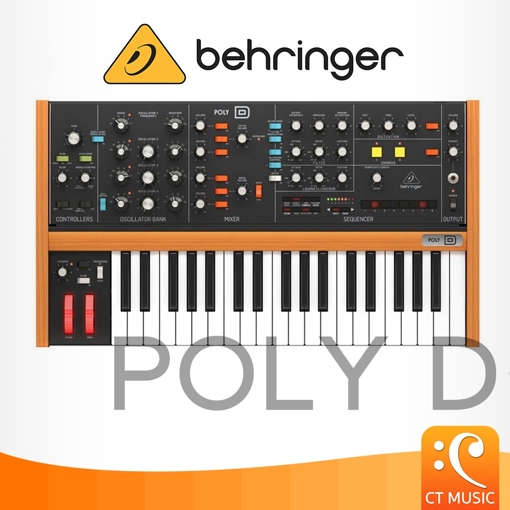 Behringer POLY D 37-key Analog 4-Voice Paraphonic Synthesizer Keyboard ...