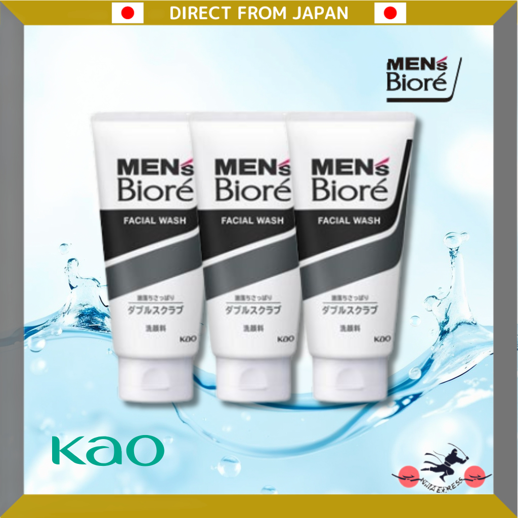 【Men's Biore】 Double Scrub Facial Cleanser 130g, Set of 3. | Shopee ...