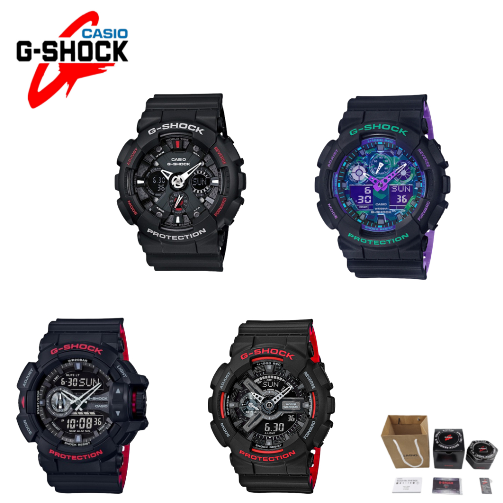 Casio gshockรุ่นฮิต นาฬิกาผู้ชาย รุ่น GA-110HR-1A/GA-110LL-1A/GA-120-1A รุ่นต่างๆ สีดำ หน้าปัด ...
