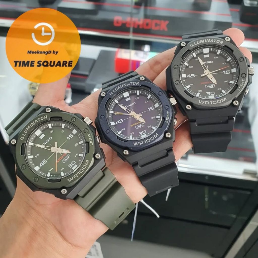 CASIO MW-620H หน้าปัด48มม. นาฬิกาชาย สายเรซิน กันน้ำ100เมตร มีแสงสว่าง ...
