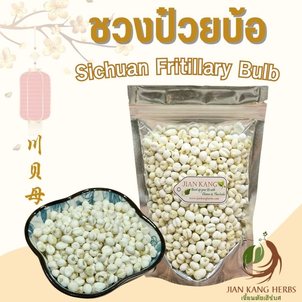 ชวงป๋วยบ้อ ชวนเป้ยหมู่ 25 50 100 กรัม 川贝母 ชวนป๋วย Chuan Bei Mu Sichuan ...