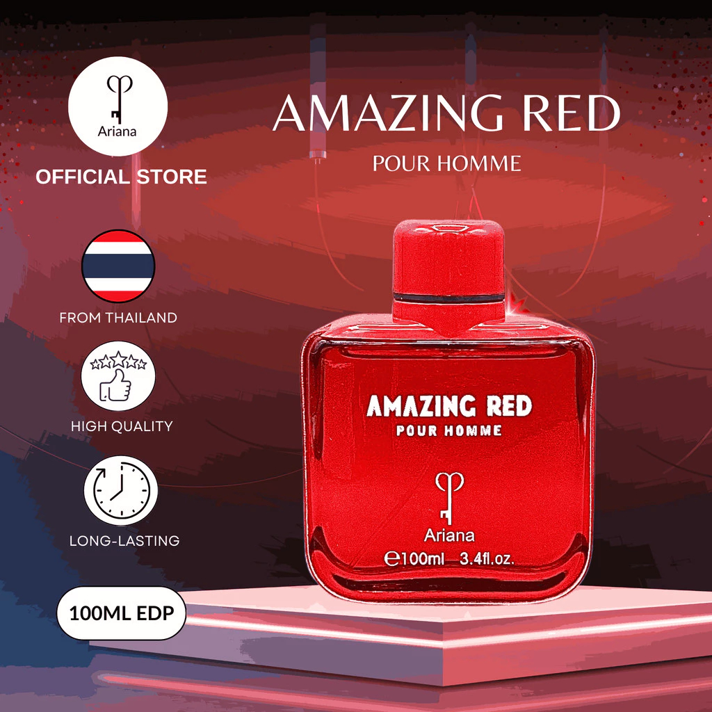 ARIANA Amazing Red Pour Homme For Him 100ml น้ำหอม EDP ยาวนาน | Shopee ...
