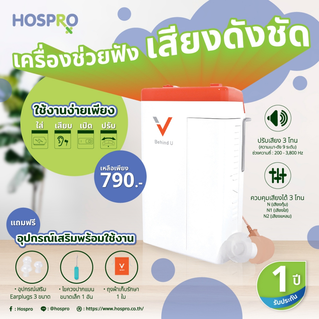 (Hospro) เครื่องช่วยฟังแบบกล่อง สําหรับผู้สูงอายุ ควบคุมเสียงได้ 3 ...