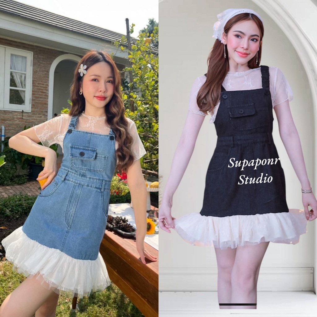 งานป้าย Bellita การันตีเสื้อผ้าคุณภาพC275/C266 ชุดเดรสเอี๊ยมพร้อมเสื้อด้านใน แต่งกระดุมสายปรับ ...