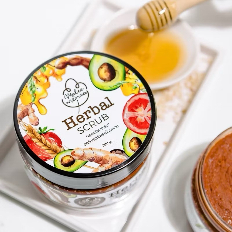 [ซื้อในไลฟ์ลดเพิ่ม] เฮอร์เบิลสครับ มาลีมีนา Herbal Scrub Maleemenaa สครับขัดผิวสมุนไพร 10 ชนิด ...