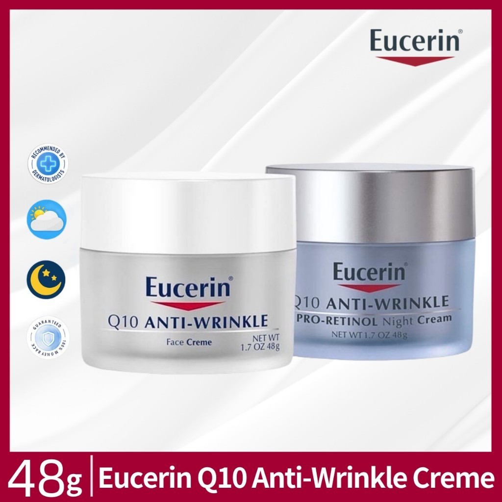 Eucerin Q10 Anti-Wrinkle Face Cream/Pro-Retinol Night Cream 48g ครีมลด ...