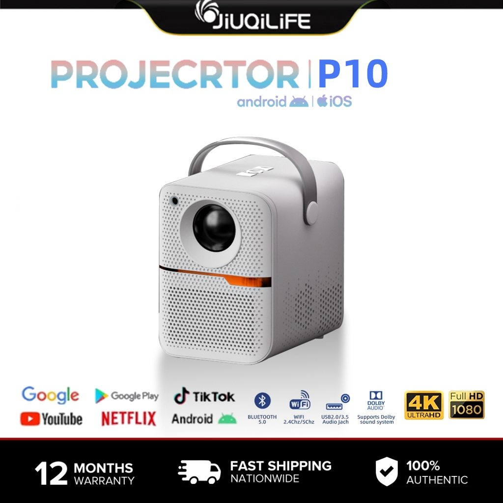 โปรเจคเตอร์มินิ P10 250 ANSI WiFi 1920*1080P HD รองรับการแชร์หน้าจอมือ ...