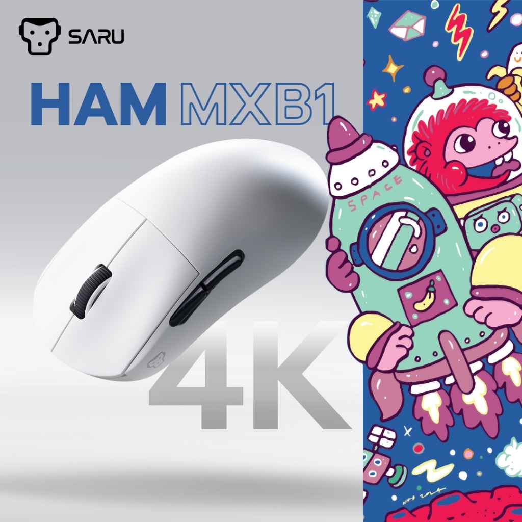 [สินค้าประกันศูนย์ 1 ปี] SARU เมาส์เกมมิ่งไร้สาย 4K SARU MXB1 x NHD (Never Hate Drawing ...