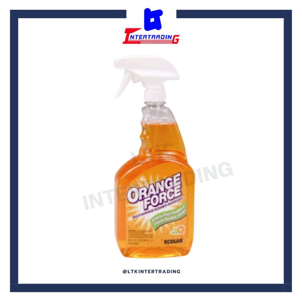 น้ำยาเช็ดโต๊ะอเนกประสงค์ Orange Force Ecolab ขจัดคราบมัน กลิ่นส้ม ขนาด 32 oz. ขายยกลัง 1x6 ...