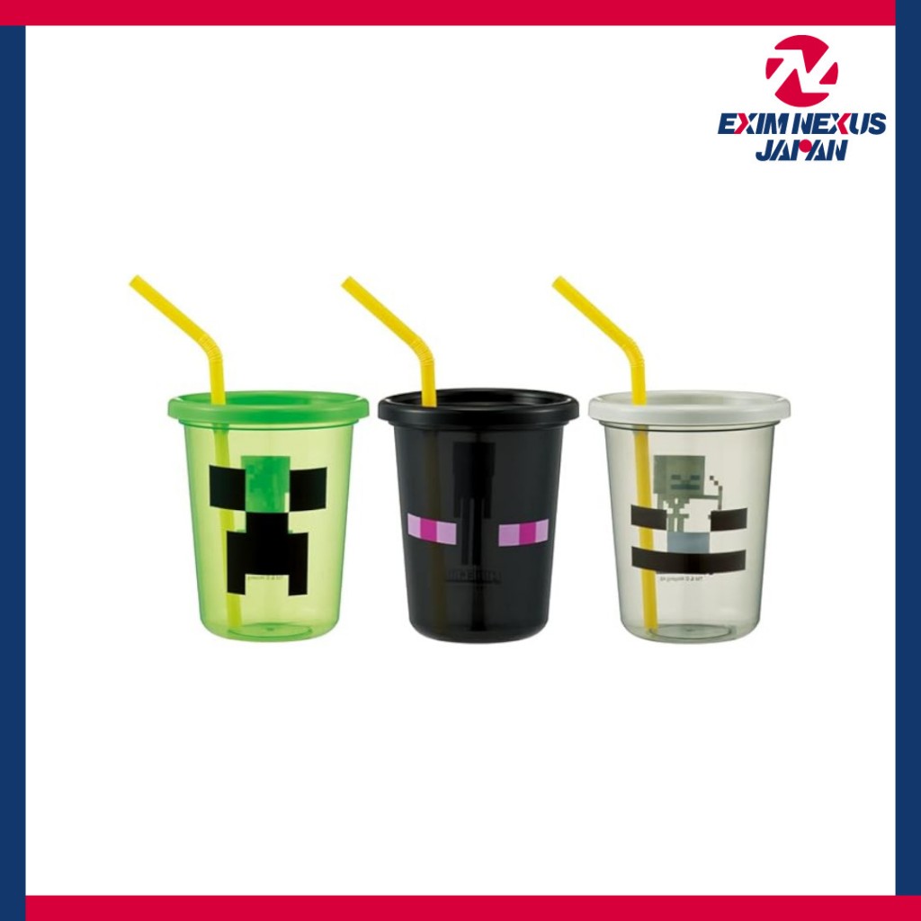 【Direct from Japan】Japan Skater Tumbler with Straw 3pcs 320ml Minecraft Made in Japan SIH3ST-A ...