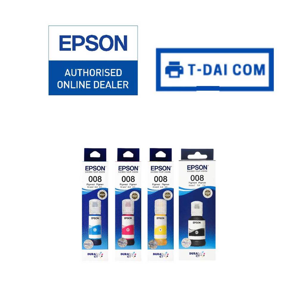 หมึก EPSON 008 ของแท้ 100% มีกล่อง 1ชุดมี 4สี | Shopee Thailand