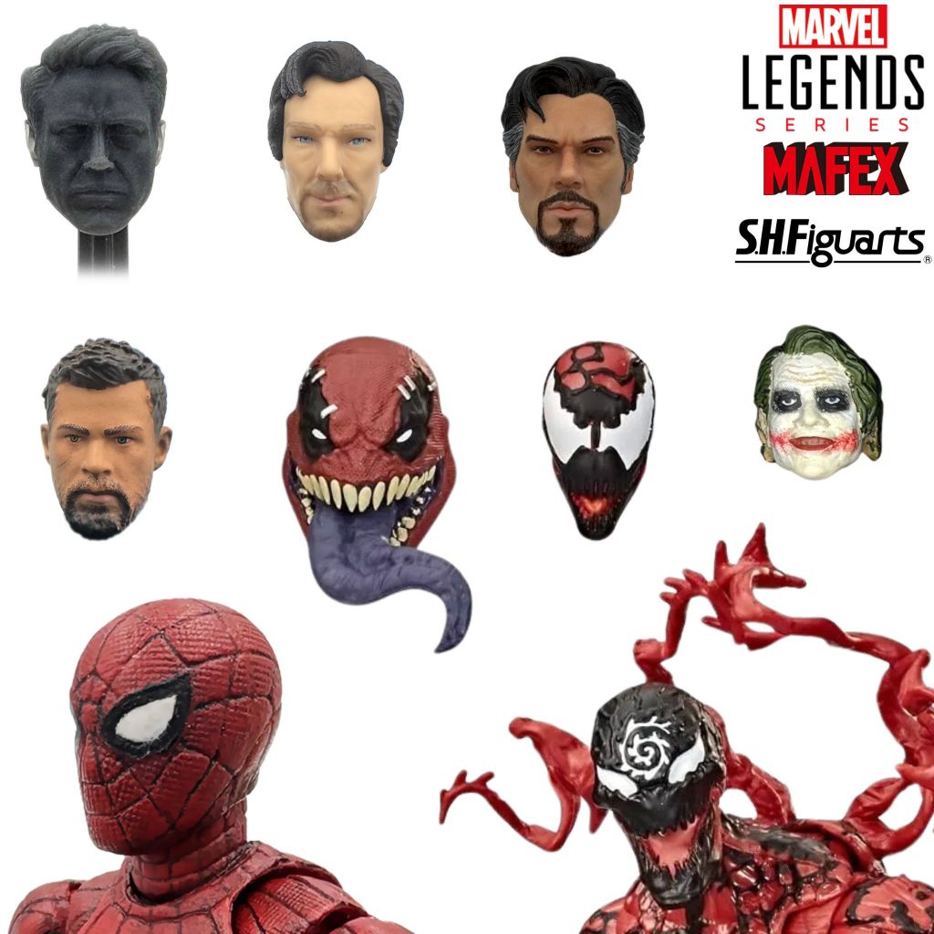 ชิ้นส่วนหัว Marvel Legends Series / Mafex / Shf / Custom (1:12) Head ...