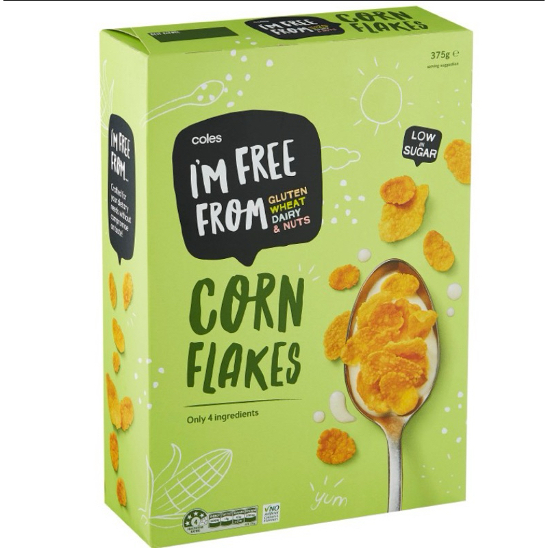 โคลส์คอร์นเฟลก 375กรัม / Coles Corn Flakes 375g. /COLES BRAN FLAKES with raisins 250g. โคลส์บราน ...