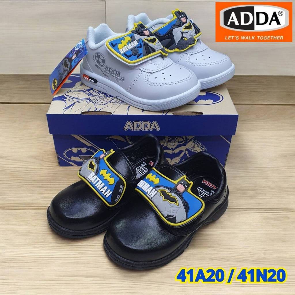 ADDA รองเท้านักเรียนอนุบาล แอ๊ดด้า มีไฟ 41A20 ดำ / 41N20 ขาว ลาย BATMAN ...