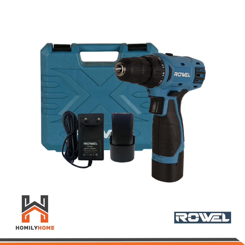 ROWEL สว่านไฟฟ้าไร้สาย 12V รุ่น RW-110 แบต 1ก้อน รุ่น RW-110-2B แบต 2 ...