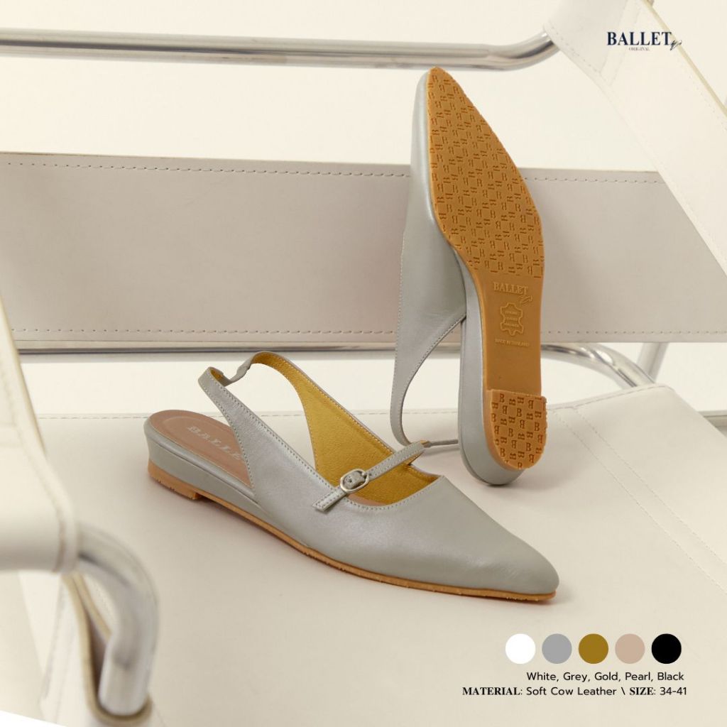 Ballet Shoes Original - Pointed Toe Slingbacks (รองเท้าหัวแหลมหนังแท้ ...