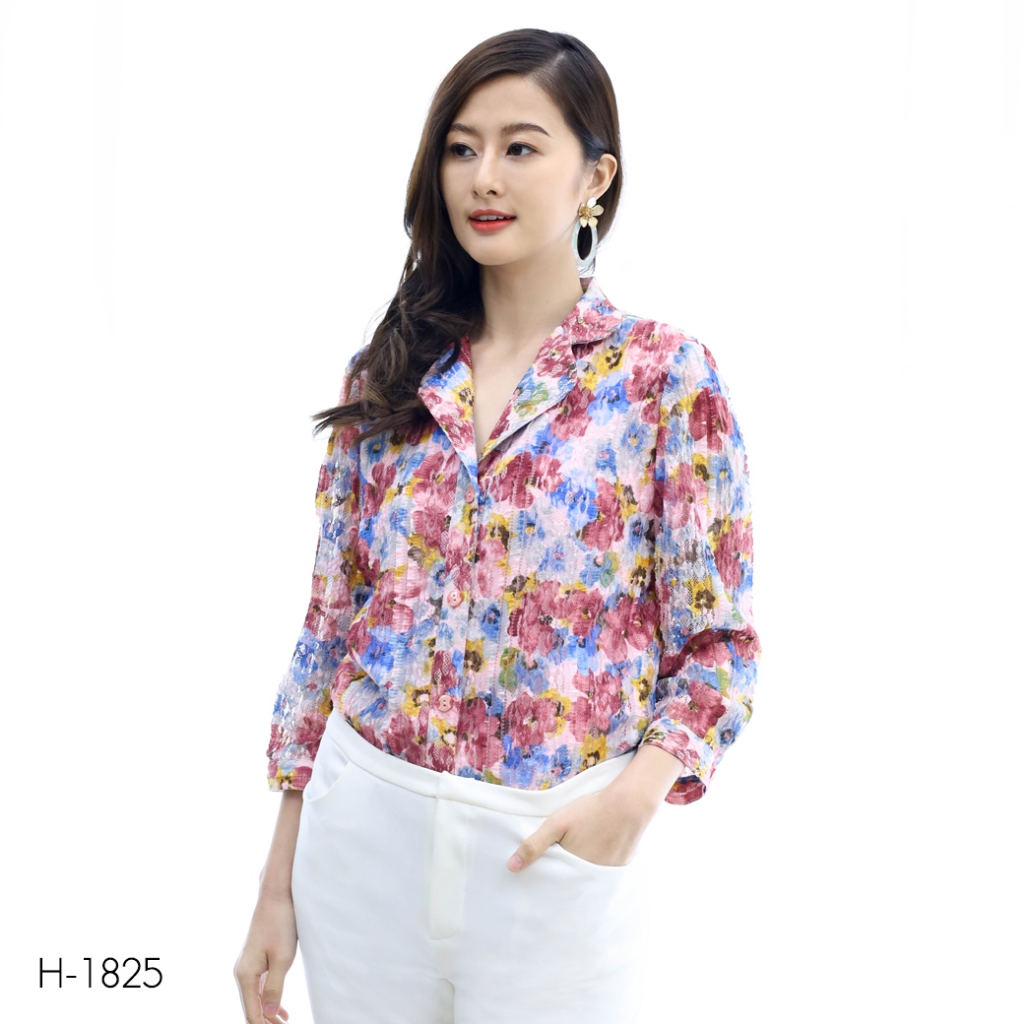 MIKIKO Shirt MI-H1825 ลูกไม้ราเชล แขนยาว IGPU22-9 20250304 | Shopee Thailand