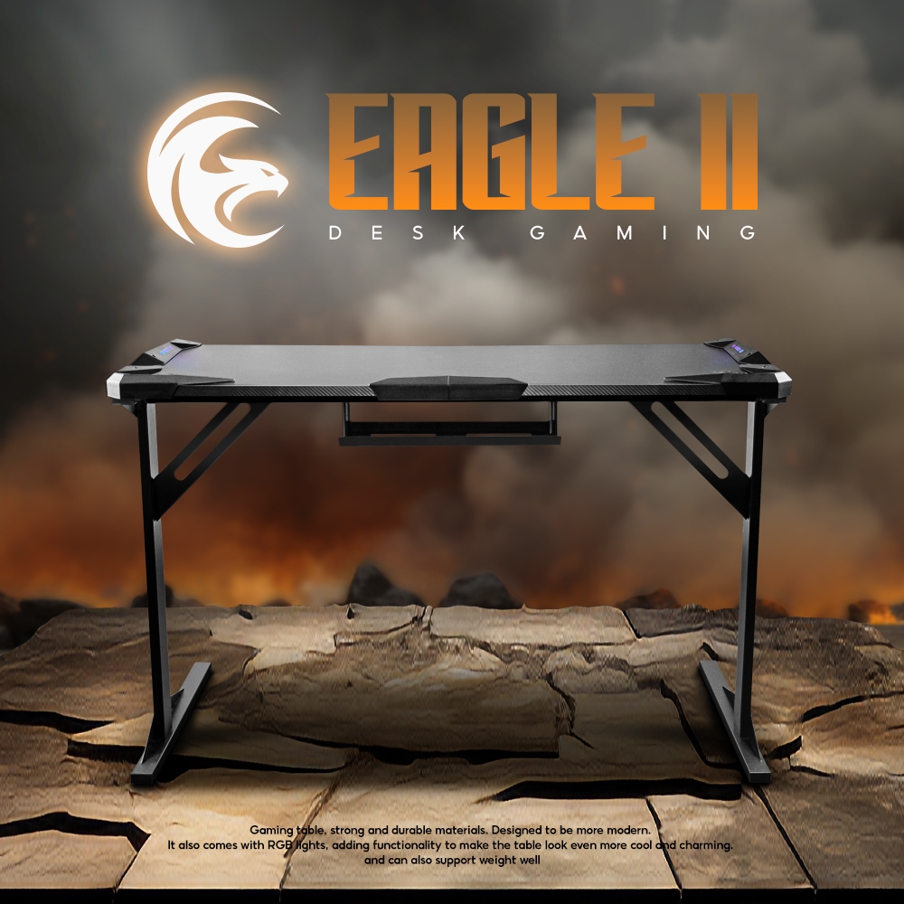 Neolution E-Sport Gaming Desk รุ่น Eagle II โต๊ะคอมพิวเตอร์ ไฟLED มีที่รองแก้วน้ำและที่แขวนหูฟัง ...