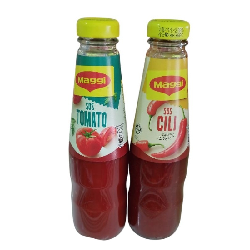 ซอสมะเขือเทศ ซอสพริก maggi sos แบบขวด จากมาเลเซีย sos tomato sos cili ...