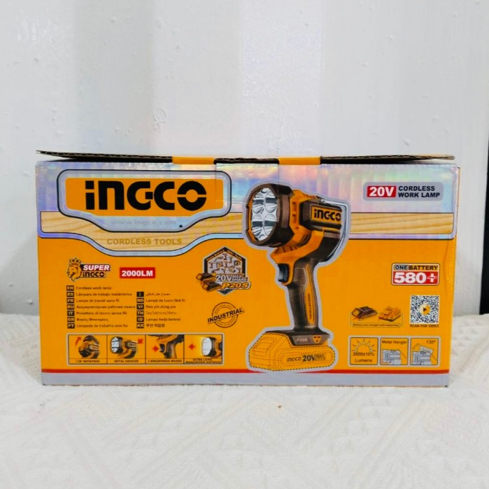 INGCO ไฟฉายไร้สาย 20 V ความสว่าง 2000 Lumen รุ่น CWLI2088 **ตัวเครื่อง ...