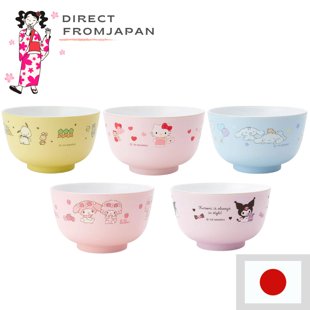 Sanrio Rice Bowl Hello Kitty My Melody Cinnamonroll Kuromi Pochacco ...