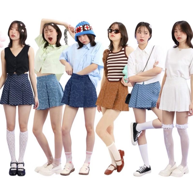 Beming Marlin Skirt (White) | Shopee Thailand