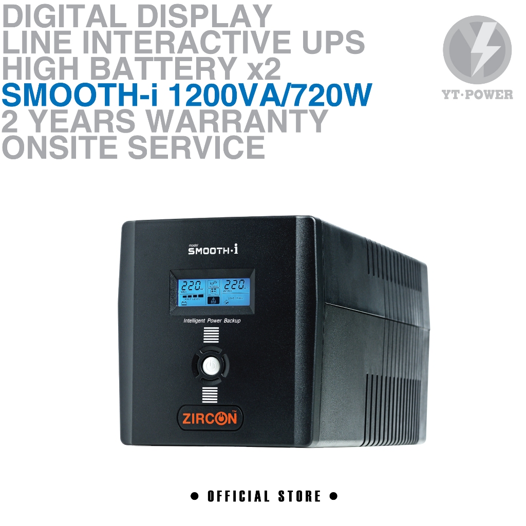 เครื่องสำรองไฟ ZIRCON UPS รุ่น SMOOTH-I 1200VA/720W ของแท้ ทนทาน รับ ...