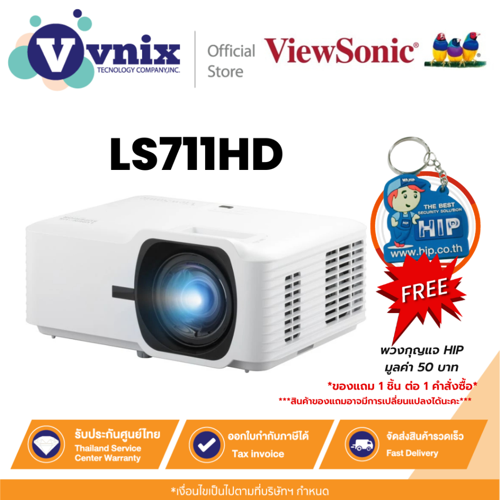 ViewSonic LS711HD 4,200 ANSI Lumens Short Throw Laser Installation Projector (โปรเจคเตอร์) By ...