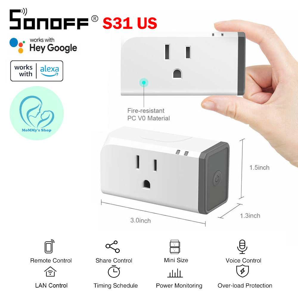 Sonoff S31 WIFI Smart Switch Socket Plug ปลั๊กอัจฉริยะ S31 พร้อมอุปกรณ์ตรวจสอบพลังงานใช้งานผ่าน ...