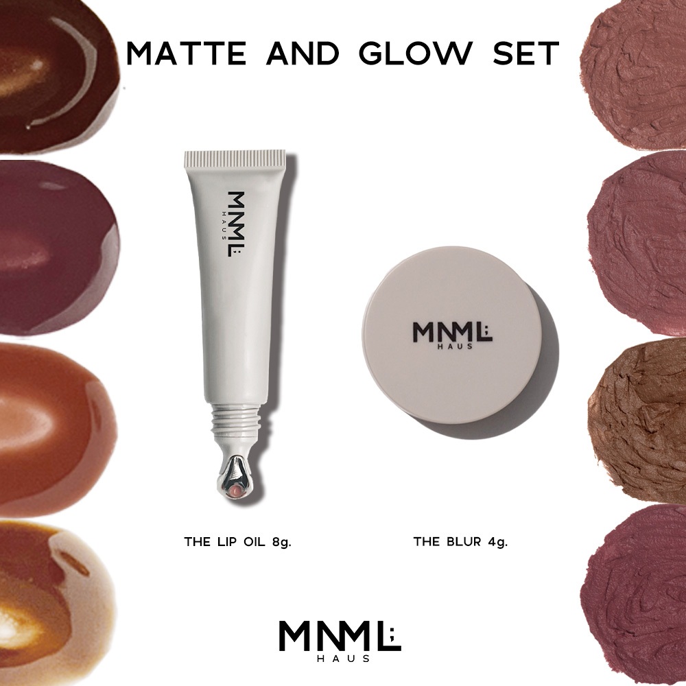 MNML HAUS | MATTE AND GLOW SET : THE BLUR LIP 'N' CHEEK + THE LIP OIL ...