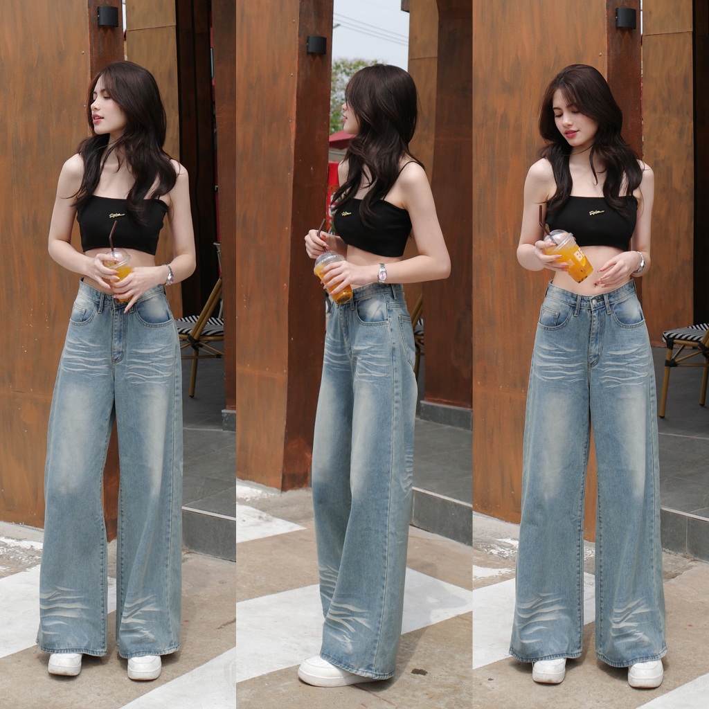 กางเกงยีนส์ขากระบอกใหญ่ รุ่น Baggy Boo Jeans | Shopee Thailand