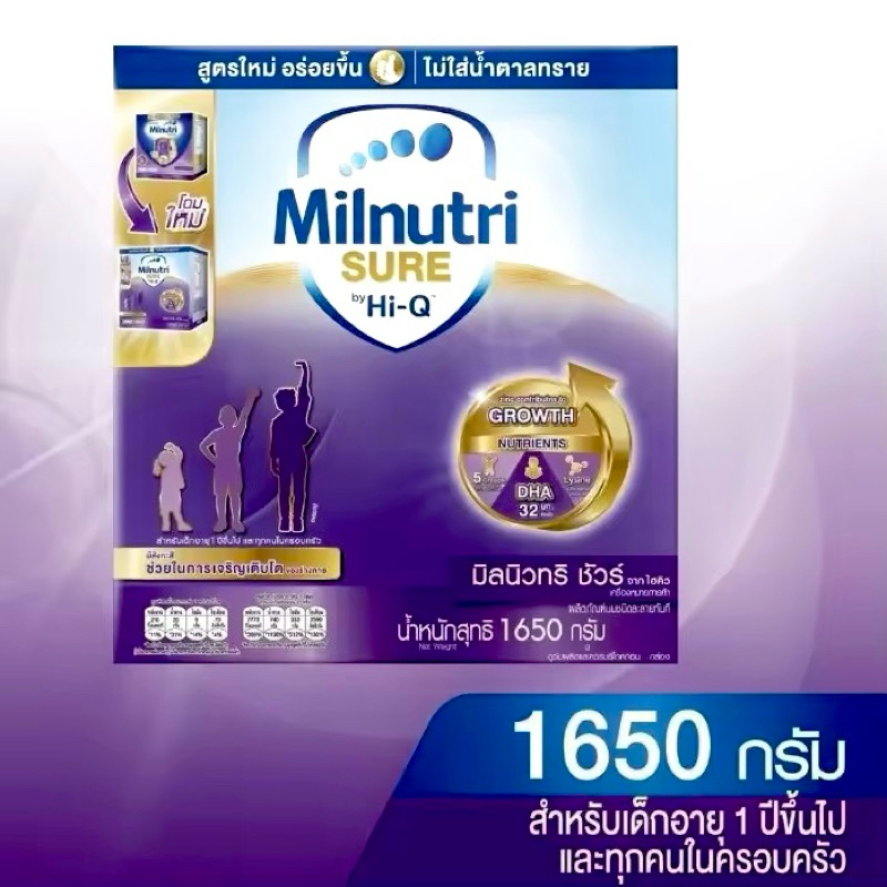 นมผงMilnutri sure มิวนิวทริ ชัวร์ ขนาด1,650กรัม นมผงให้พลังงานสูง นม ...