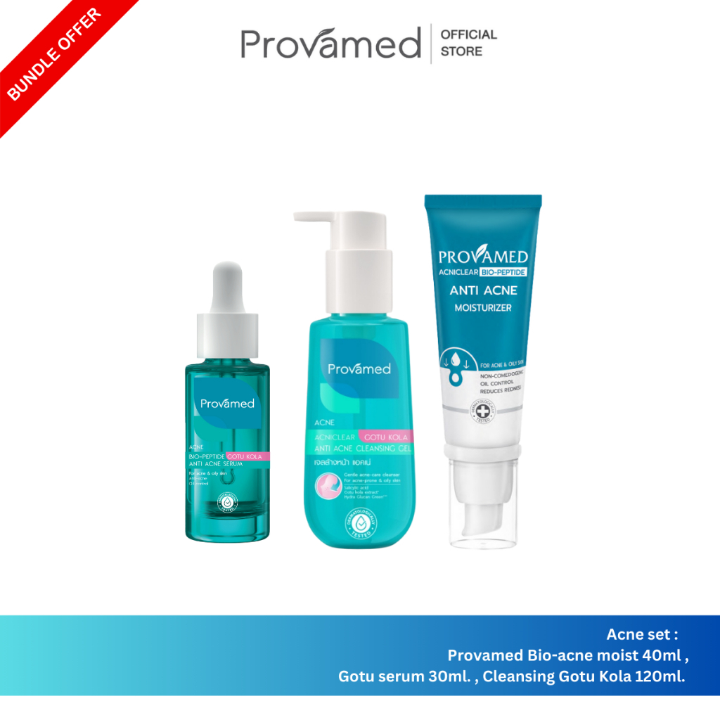 Acne set - Provamed Bio-acne moist 40ml , Gotu serum 30ml. , Cleansing ...